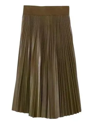 Simkhai Pleated Midi Skirt - Green