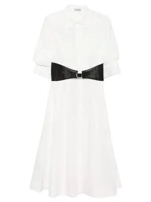 Simkhai Belted Midi Shirt Dress - White