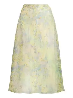 Alberta Ferretti Floral-print A-line Skirt - Yellow