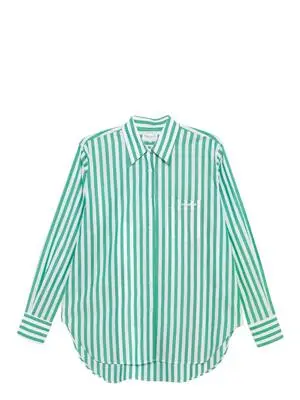 HUNZA G Stripe Embroidered Patch Shirt
