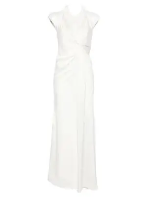 ELEH Twisted Halterneck Maxi Dress - White