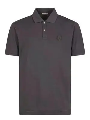 Moncler Logo-patch Cotton Polo Shirt - Grey