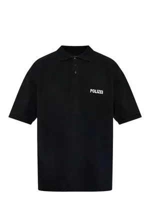 Vetements Short Sleeve Polo T-shirt - Black