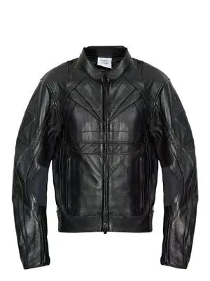 Vetements Patterned Leather Jacket - Black