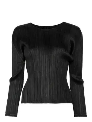 Issey Miyake Pleated Top - Black