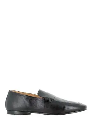 HENDERSON BARACCO Square-toe Leather Loafers - Black