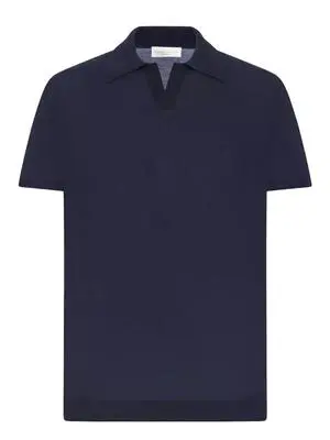 ROBERTO COLLINA V-neck Cotton T-shirt - Blue