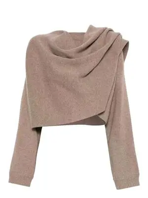 Magda Butrym Draped Long-sleeve Cardigan - Neutrals