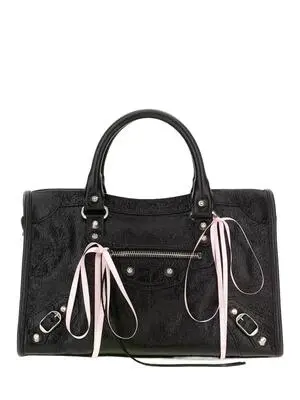Balenciaga Le City Small Leather Tote - Black