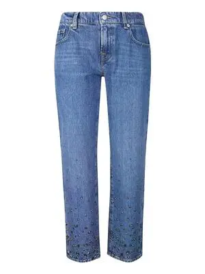 7 For All Mankind Callie Studded Jeans - Blue