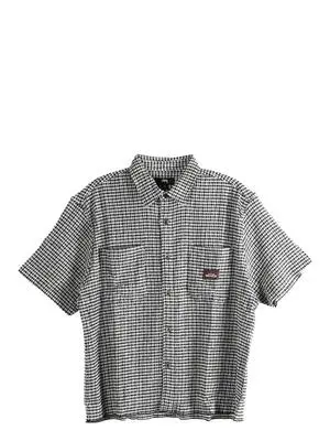 StÜssy Crinkled Checked Short-sleeve Shirt - White