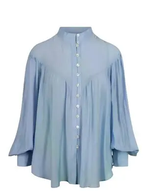 JOVONNA Buttoned Blouse - Blue
