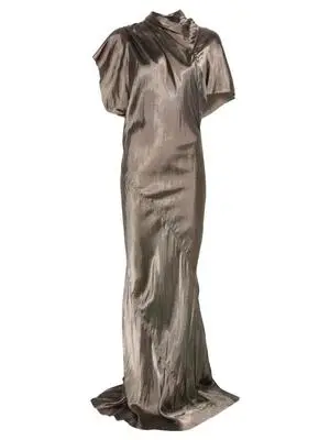 Rick Owens Short-sleeve Draped Maxi Dress - Brown