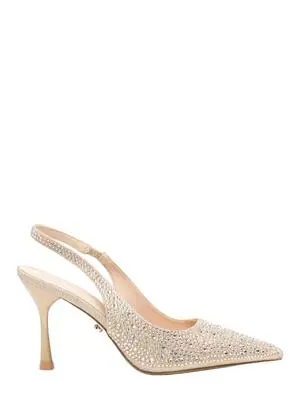 TWENTY FOURHAITCH Embellished Slingback Pumps - Gold