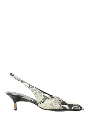 Khaite Bella Python-embossed Leather Slingback Pumps - Neutrals