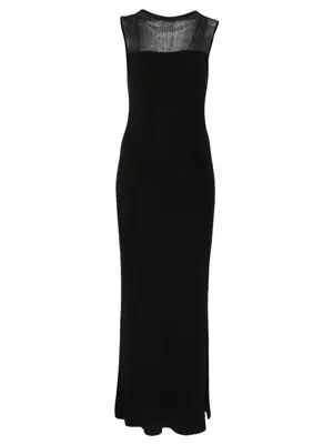 Eric Bompard Ribbed Maxi Dress - Black