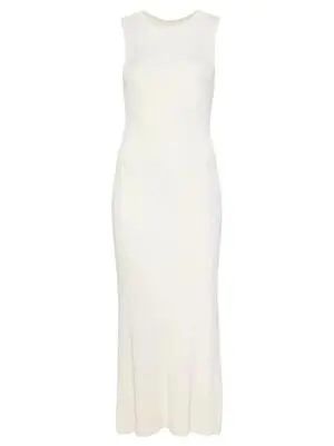 Eric Bompard Ribbed Midi Dress - Neutrals