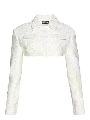 David Koma Sequin-embellished Cropped Jacket - White