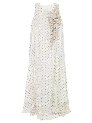 P.a.r.o.s.h Polka-dot Midi Dress - Neutrals
