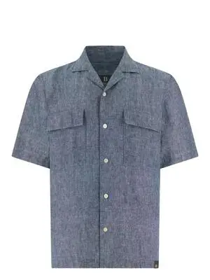 Boggi Milano Camp Collar Shirt - Blue