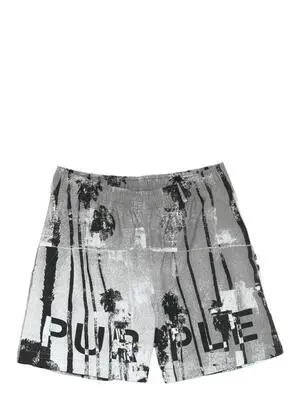 PURPLE BRAND Mirage All Around Palm Print Shorts - Grey