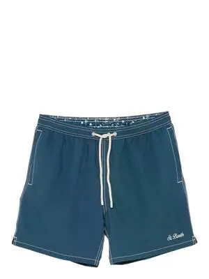 MC2 SAINT BARTH Contrast-trim Swim Shorts - Blue