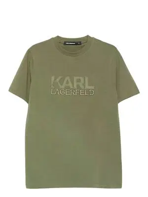 Karl Lagerfeld Logo-embroidered T-shirt - Green