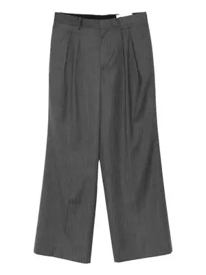 TONYWACK Striped Pleated Trousers - Grey