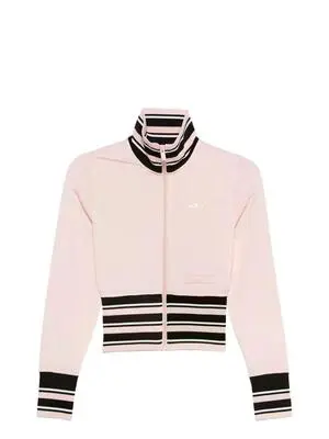 Adidas Striped Zip-up Sweater - Pink