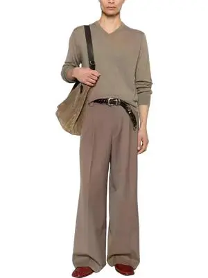 TONYWACK Pleated Tailored Trousers - Brown