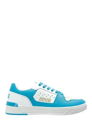 Versace Leather Logo Sneakers - Blue