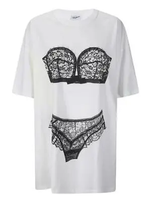 Vaquera Trompe L'oeil-print T-shirt - White