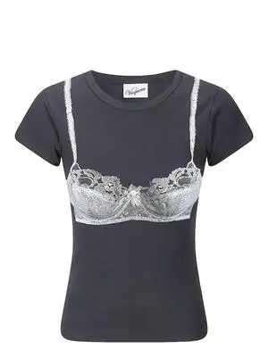 Vaquera Bra-print T-shirt - Grey