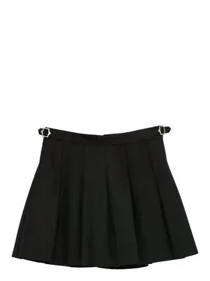 DUNST Buckle Pleated Mini Skirt - Black