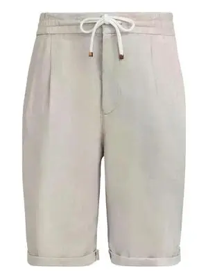 Brunello Cucinelli Garment-dyed Bermuda Shorts With Drawstring And Pleat - Neutrals