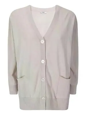 M.S.M MILANO V-neck Buttoned Cardigan - Neutrals