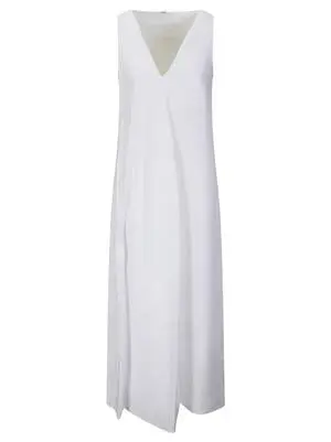 M.S.M MILANO Sleeveless V-neck Dress - White