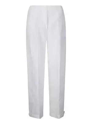 M.S.M MILANO Straight-leg Linen Trousers - White