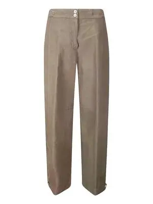 M.S.M MILANO Straight-leg Linen Trousers - Brown
