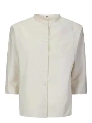 M.S.M MILANO Band-collar Shirt - Neutrals