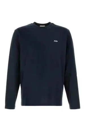 AUTRY Long-sleeve Logo-embroidered T-shirt - Blue