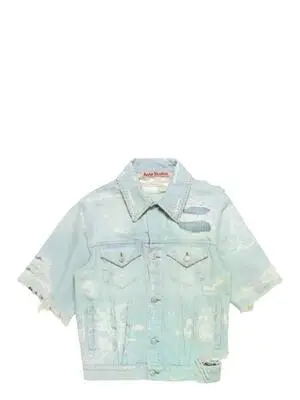 Acne Studios Distressed Denim Jacket Blue