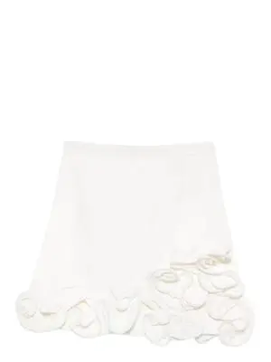 Sandro Ruffled Mini Skirt - White