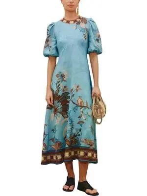 ALEMAIS Georgie Midi Dress - Blue