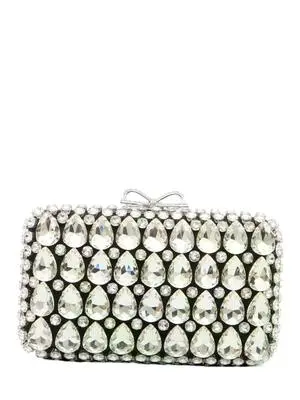 SELF-PORTRAIT Crystal-embellished Clutch - Black
