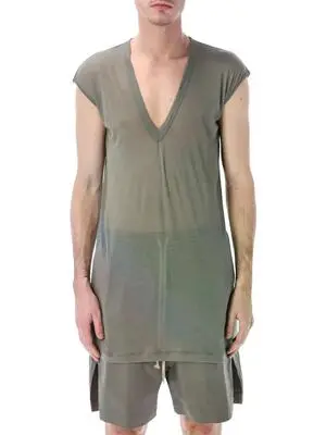 Rick Owens Deep V-neck Sleeveless T-shirt - Grey