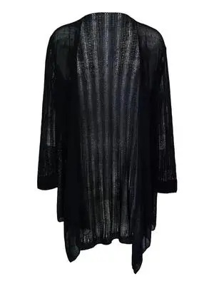 Yohji Yamamoto Draped Textured Knit Cardigan - Black