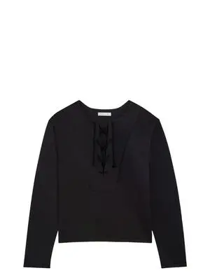 Escada Sport Lace-up Sweatshirt - Black