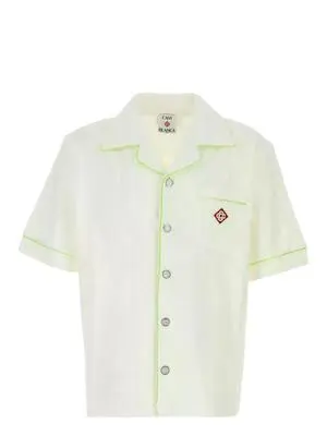 Casablanca Towelling Monogram Short-sleeved Shirt - White