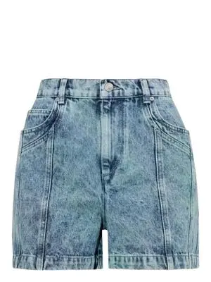 Isabel Marant Acid Wash Denim Shorts - Blue